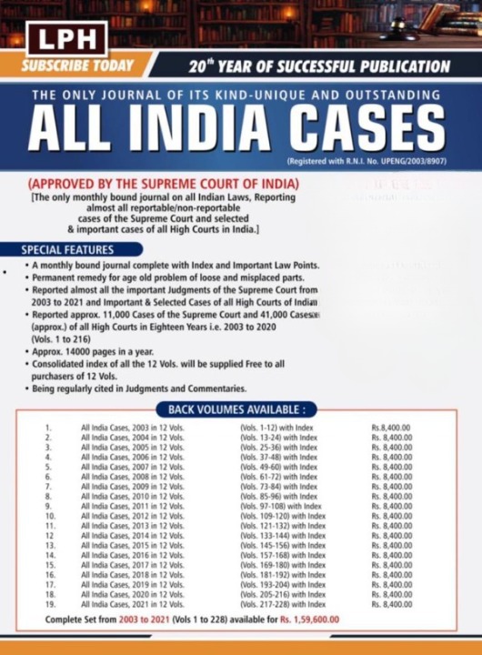 All India Cases (Bound) (Monthly) - 2025 Annual Subscription (In 12 ...